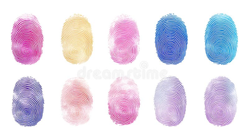Transparent or PNG Image of Colorful Fingerprint Illustrations with ...