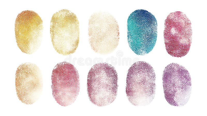 Transparent or PNG Image of Colorful Fingerprint Illustrations with ...