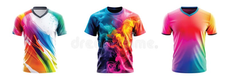Transparent or PNG Image of Colorful Gradient Sports Jersey Pack Stock ...