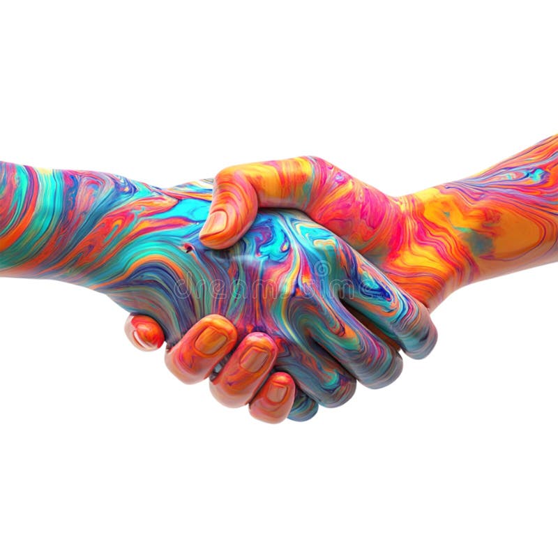 Transparent or PNG Image of a Colorful Handshake Stock Illustration ...