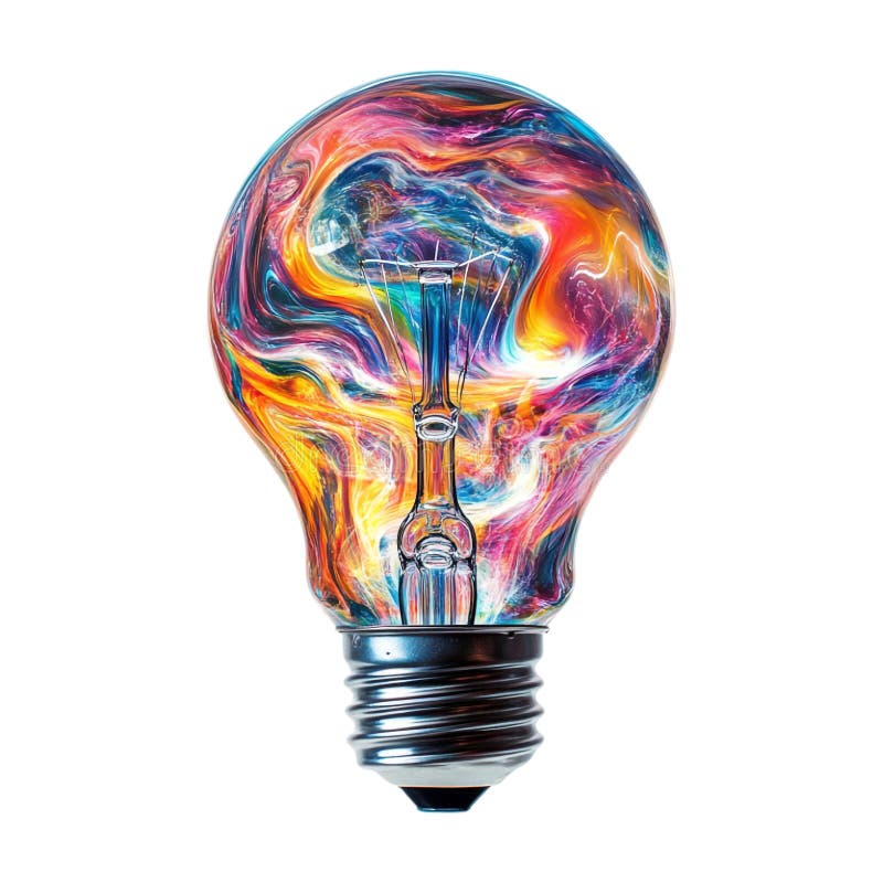Transparent or PNG Image of Colorful Light Bulb Stock Illustration ...