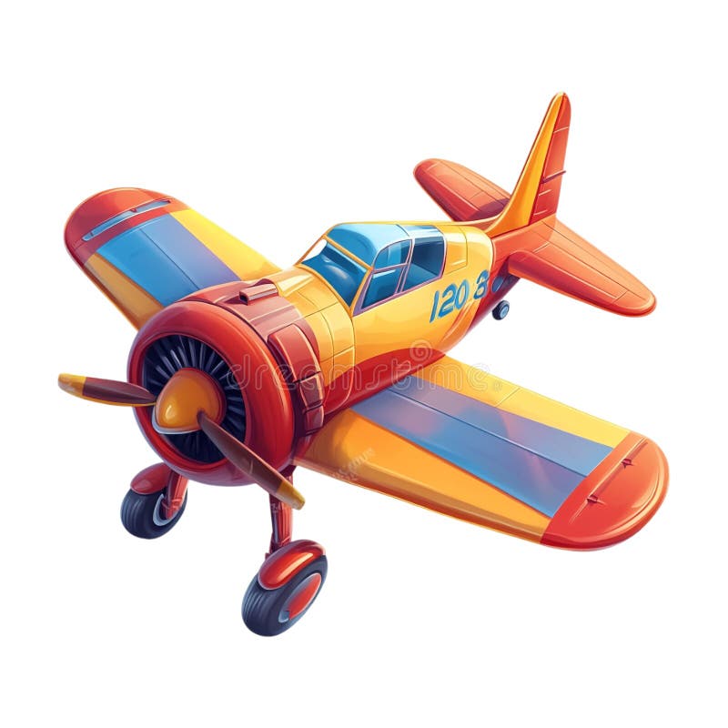 Transparent or PNG Image of Colorful Plane Flying Stock Illustration ...