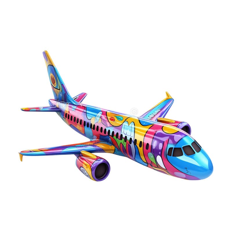 Transparent or PNG Image of Colorful Plane Flying Stock Illustration ...