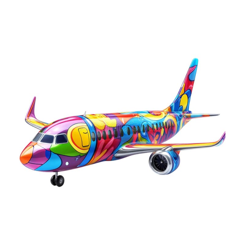Transparent or PNG Image of Colorful Plane Flying Stock Illustration ...