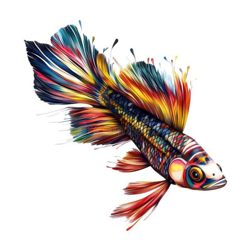 Transparent or PNG Image of a Colorful, Stylized Fish Stock ...