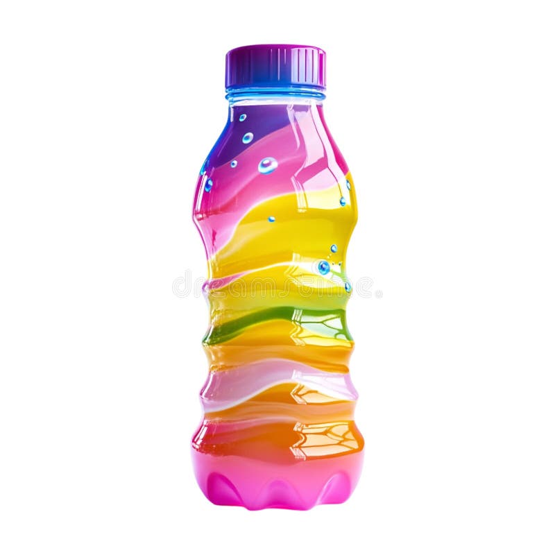 Transparent or PNG Image of a Colorful Water Bottle Stock Illustration ...