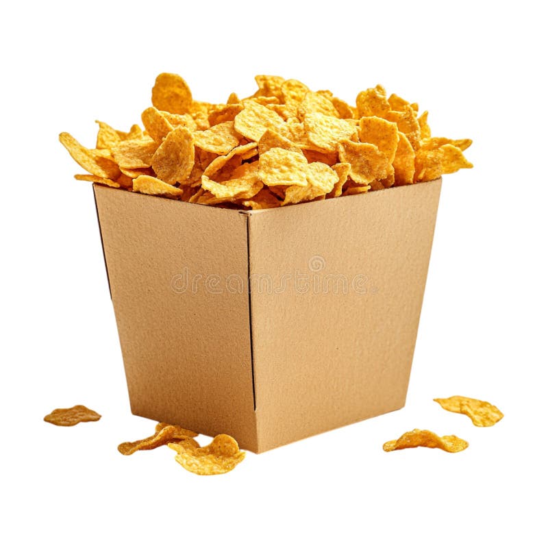 Transparent or PNG Image of Corn Flakes in a Cardboard Box Stock ...