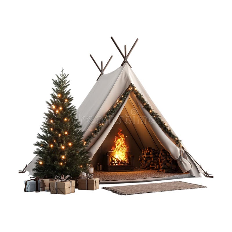 Transparent or PNG Image of a Cozy Christmas Tent Stock Illustration ...