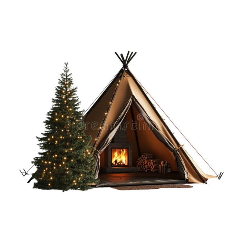 Transparent or PNG Image of a Cozy Christmas Tent Stock Illustration ...