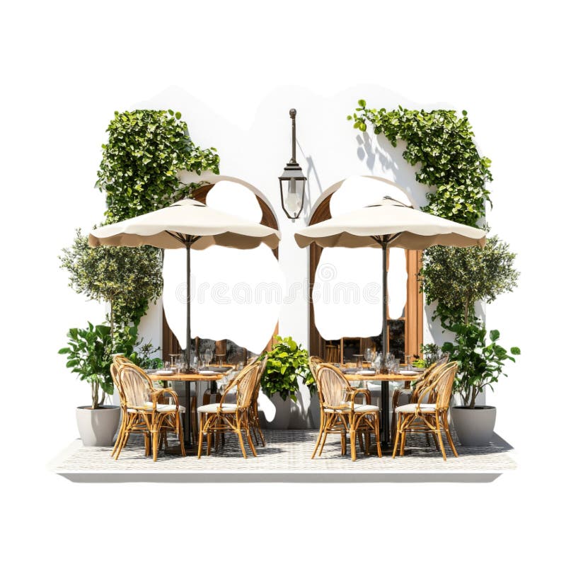 Transparent or PNG Image of a Cozy Outdoor Cafe Stock Illustration ...