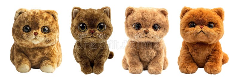 Transparent or PNG Image of Cute Stuffed Cat Pack Stock Illustration ...