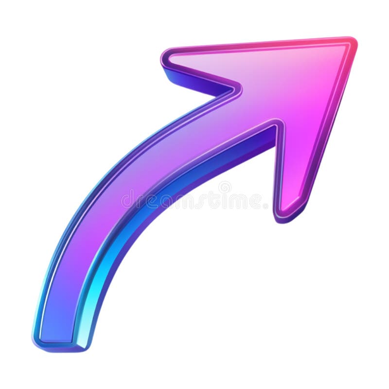 Transparent or PNG Image of 3D Neon Arrow Sign Stock Illustration ...