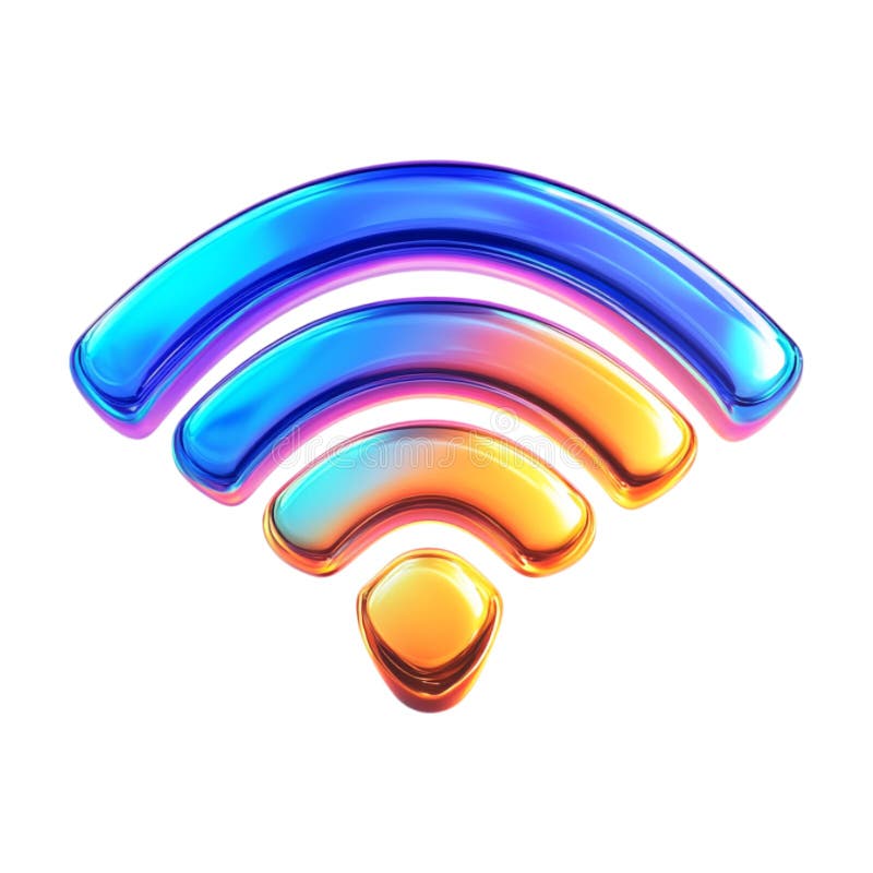 Transparent or PNG Image of 3D Neon Wi-Fi Sign Stock Illustration ...