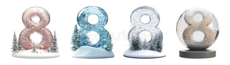 Transparent or PNG Image of 3D Rendering of a Alphabet Number 8 Made ...