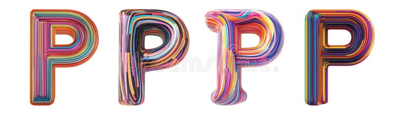 Transparent or PNG Image of 3D Rendering of a Alphabet P Made from ...