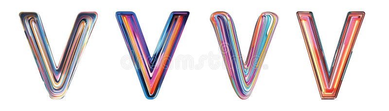 Transparent or PNG Image of 3D Rendering of a Alphabet V Made from ...