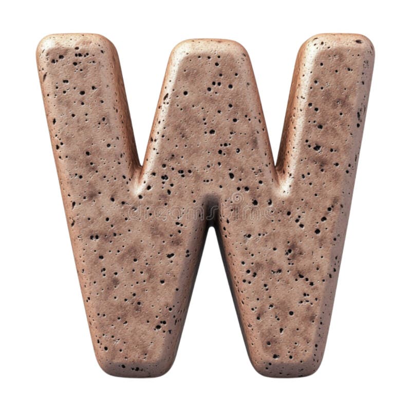Transparent or PNG Image of 3D Rendering of a Alphabet W Made from ...