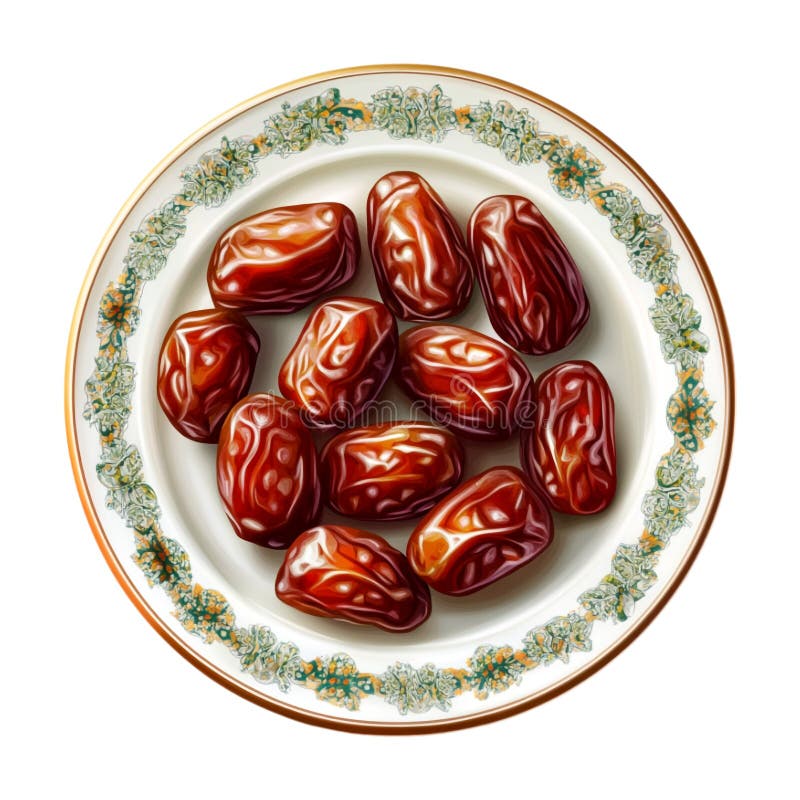 Transparent or PNG Image of Dates on a Plate Stock Illustration ...