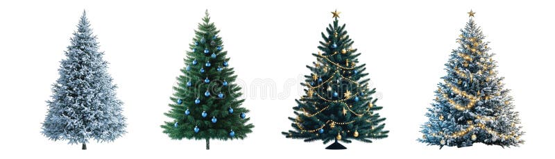 Transparent or PNG Image of Decorated Christmas Tree Pack Stock ...