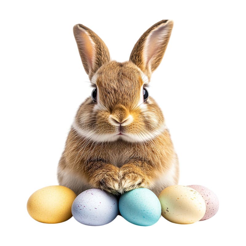 Transparent or PNG Image of Easter Bunny with Eggs Stock Illustration ...