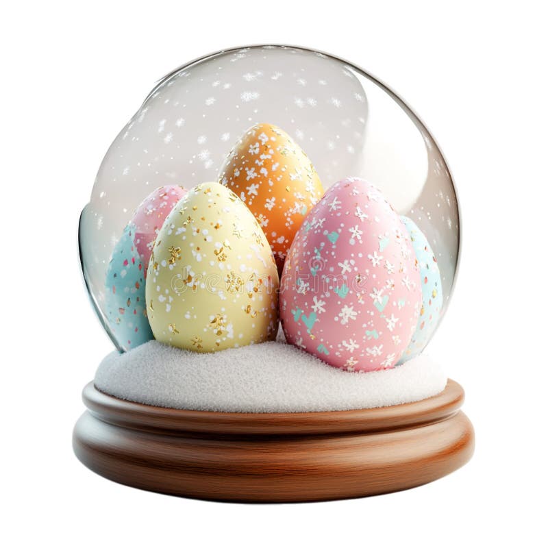 Transparent or PNG Image of Easter Eggs in a Snow Globe Stock ...