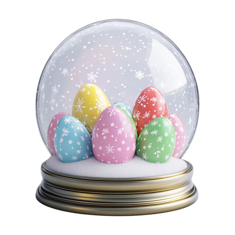 Transparent or PNG Image of Easter Eggs in a Snow Globe Stock ...