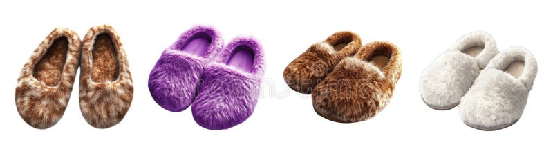 Transparent or PNG Image of Fuzzy Slippers Pack Stock Illustration ...