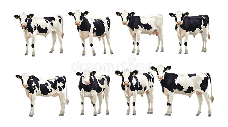 Transparent or PNG Image of Holstein Friesian Cows Stock Illustration ...