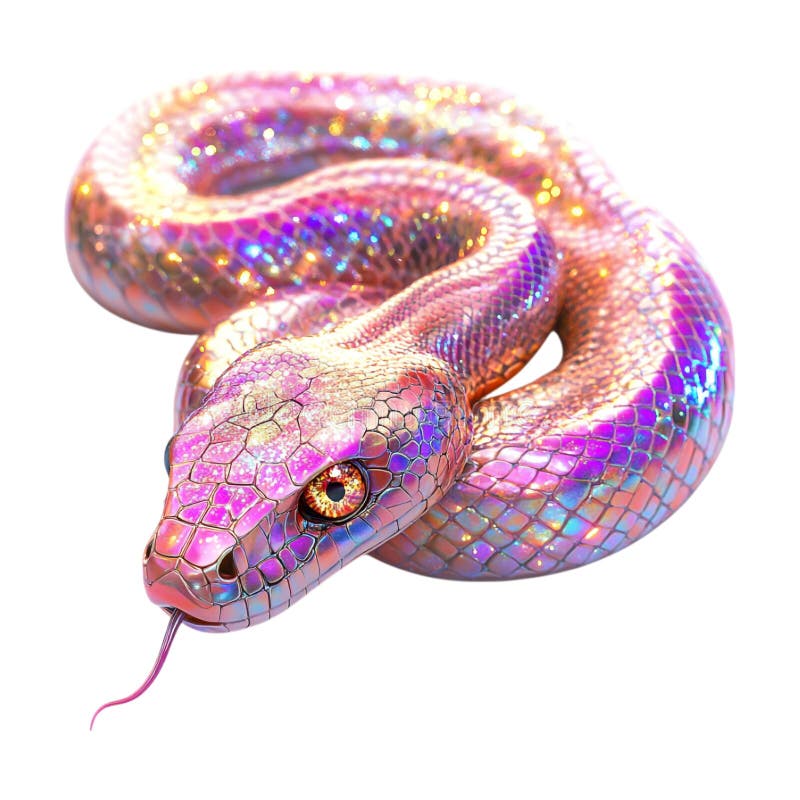 Transparent or PNG Image of an Iridescent Snake Stock Illustration ...