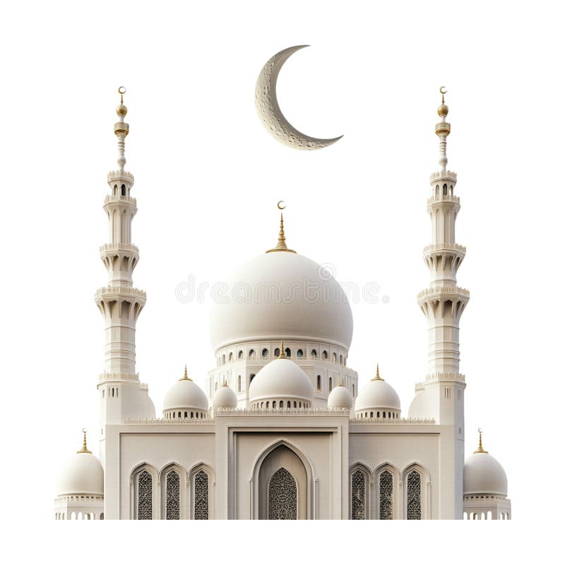 Transparent or PNG Image of Islamic Ramadan Mosque with Moon Stock ...