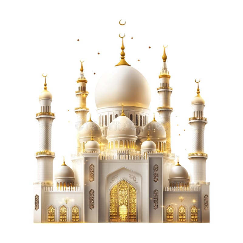Transparent or PNG Image of Islamic Ramadan Mosque with Moon Stock ...