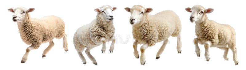 Transparent or PNG Image of a Jumping Sheep Pack Stock Illustration ...