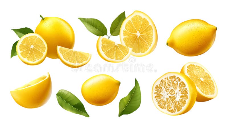 Transparent or PNG Image of Lemon and Slices of Lemon Stock ...