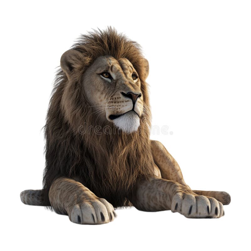 Transparent or PNG Image of Lion Sitting Stock Illustration ...