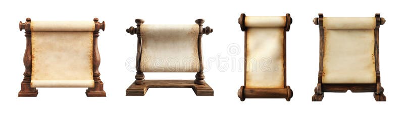 Transparent or PNG Image of an Open Scroll Pack Stock Illustration ...