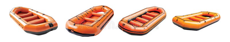 Transparent or PNG Image of an Orange Inflatable Raft Pack Stock ...