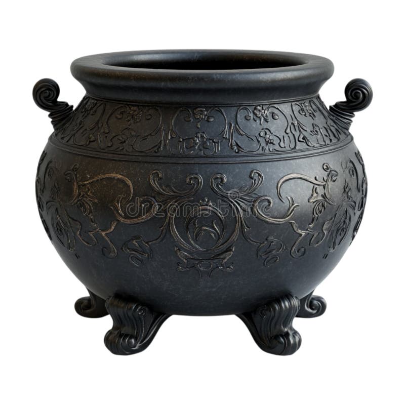 Transparent or PNG Image of Ornate Black Cauldron Stock Illustration ...