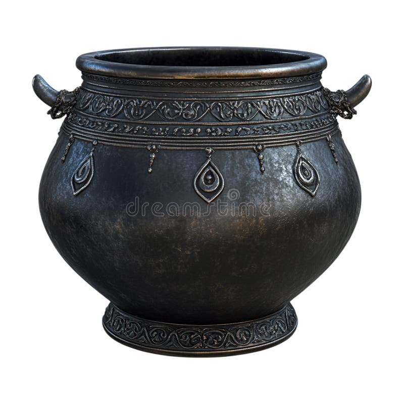 Transparent or PNG Image of Ornate Black Cauldron Stock Illustration ...