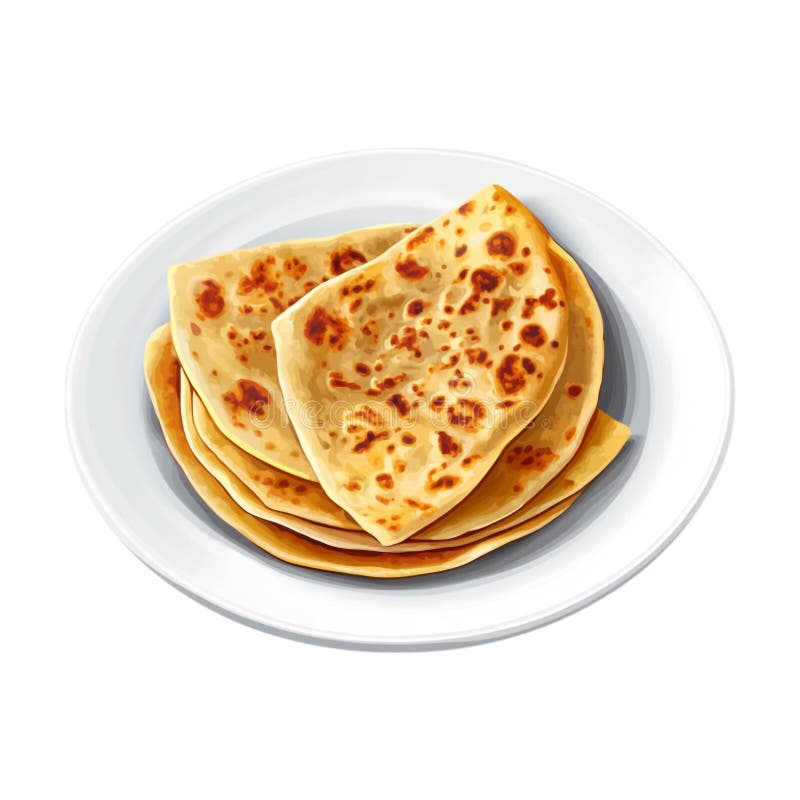Transparent or PNG Image of Paratha Stock Illustration - Illustration ...