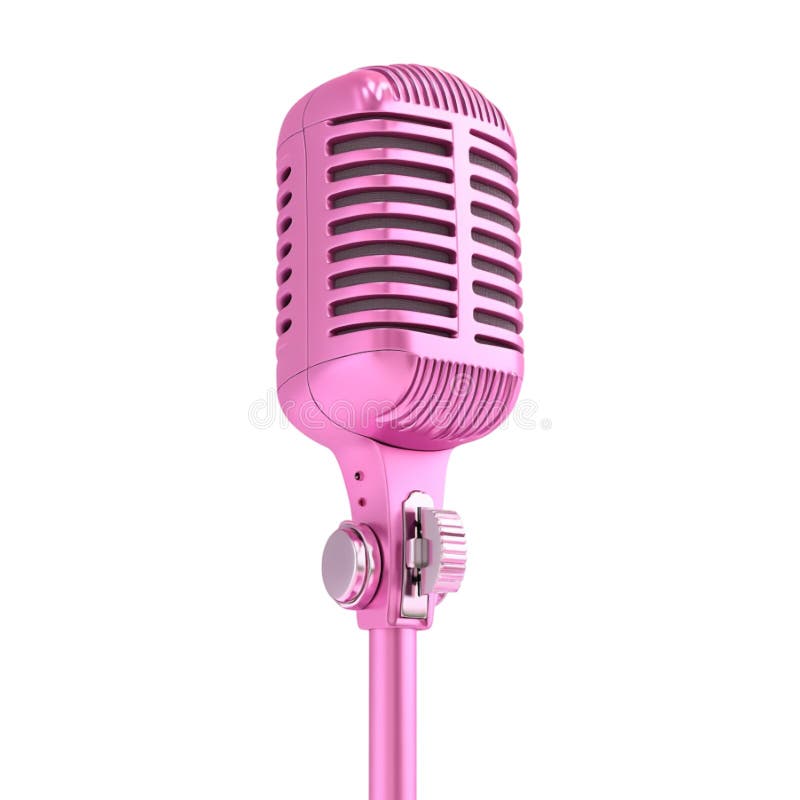 Transparent or PNG Image of a Pink Retro Microphone Stock Illustration ...