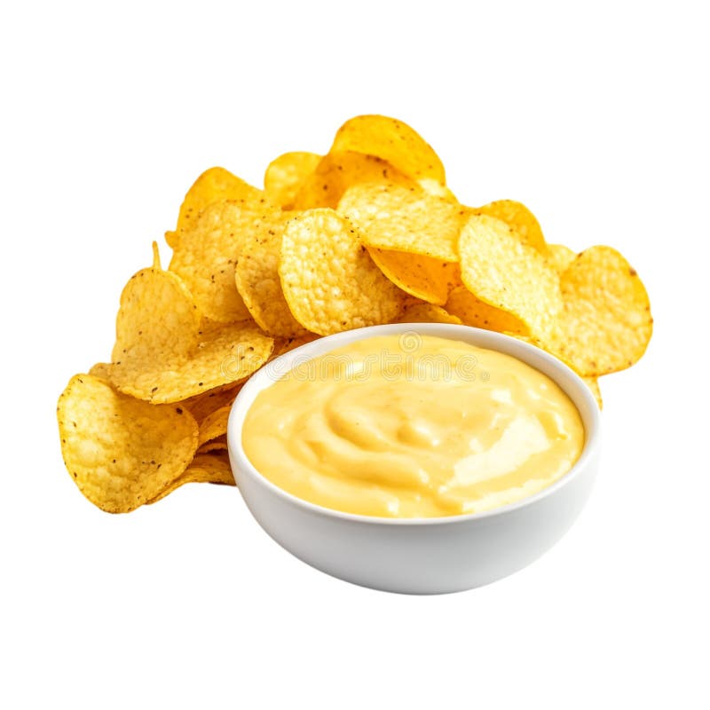 Transparent or PNG Image of Potato Chips with Cheese Dip Stock ...