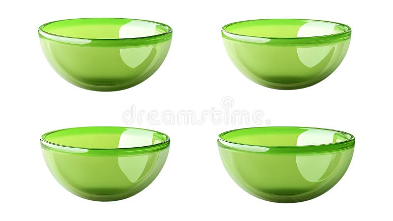 Transparent or PNG Image of Pyrex Round Storage Bowls with Green Rims ...