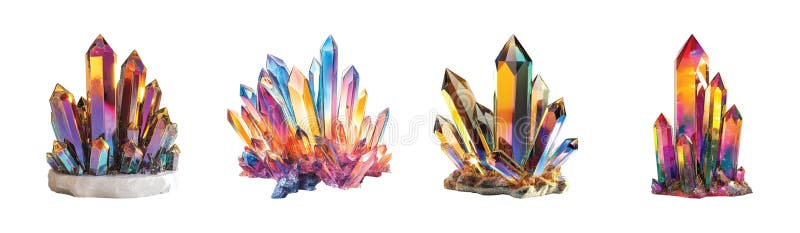 Transparent or PNG Image of Rainbow Crystal Cluster Pack Stock ...