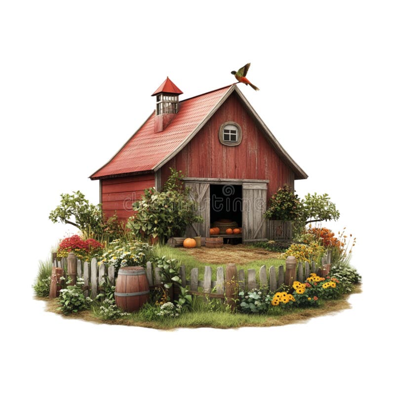 Transparent or PNG Image of Red Barn Stock Illustration - Illustration ...