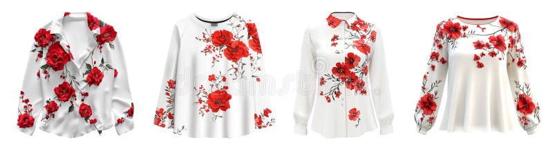 Red Floral Tops Pack Stock Illustrations – 1 Red Floral Tops Pack Stock ...
