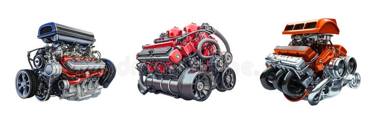 Transparent or PNG Image of Red V8 Engine Pack Stock Illustration ...