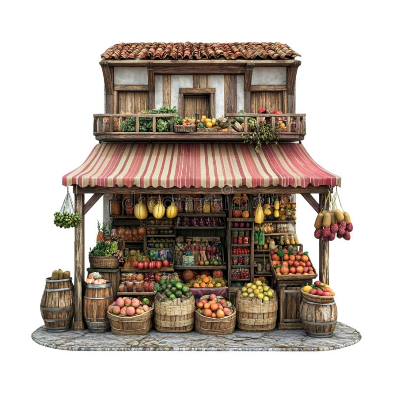 Transparent or PNG Image of a Rustic Fruit Stand Stock Illustration ...