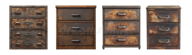 Transparent or PNG Image of Rusty Metal Drawer Cabinet Pack Stock ...