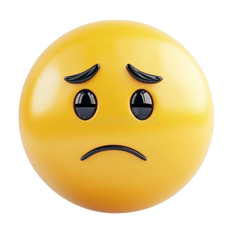 Transparent or PNG Image of Sad Yellow 3D Emoji Stock Illustration ...