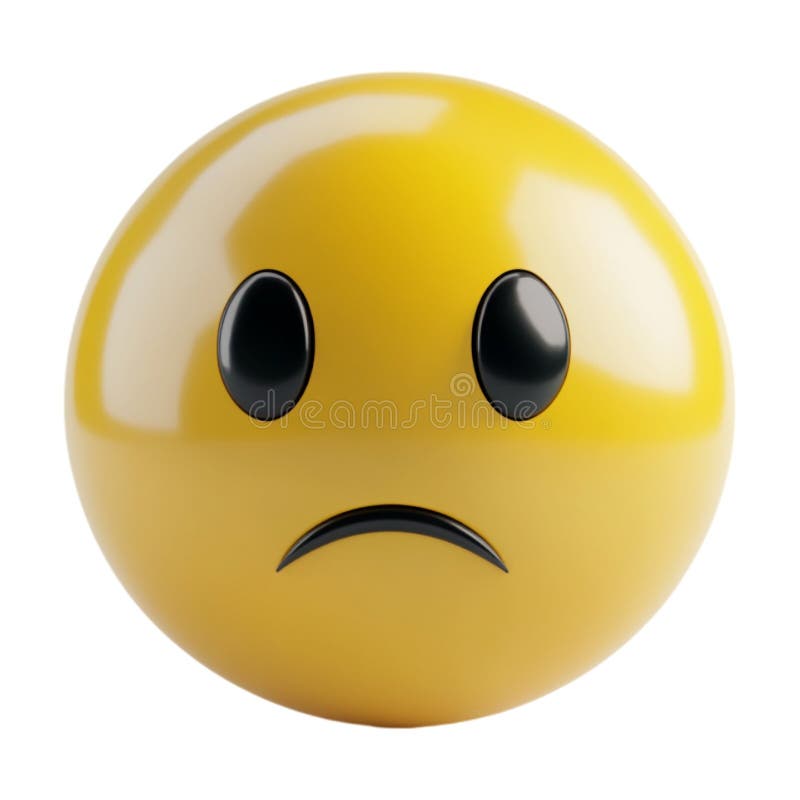 Transparent or PNG Image of Sad Yellow 3D Emoji Stock Illustration ...